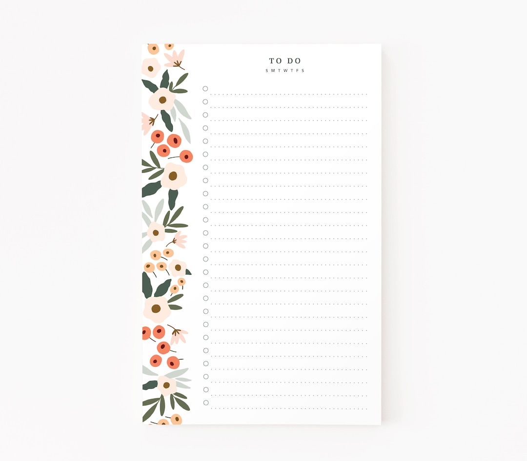 Blush Field to Do List Notepad - Etsy