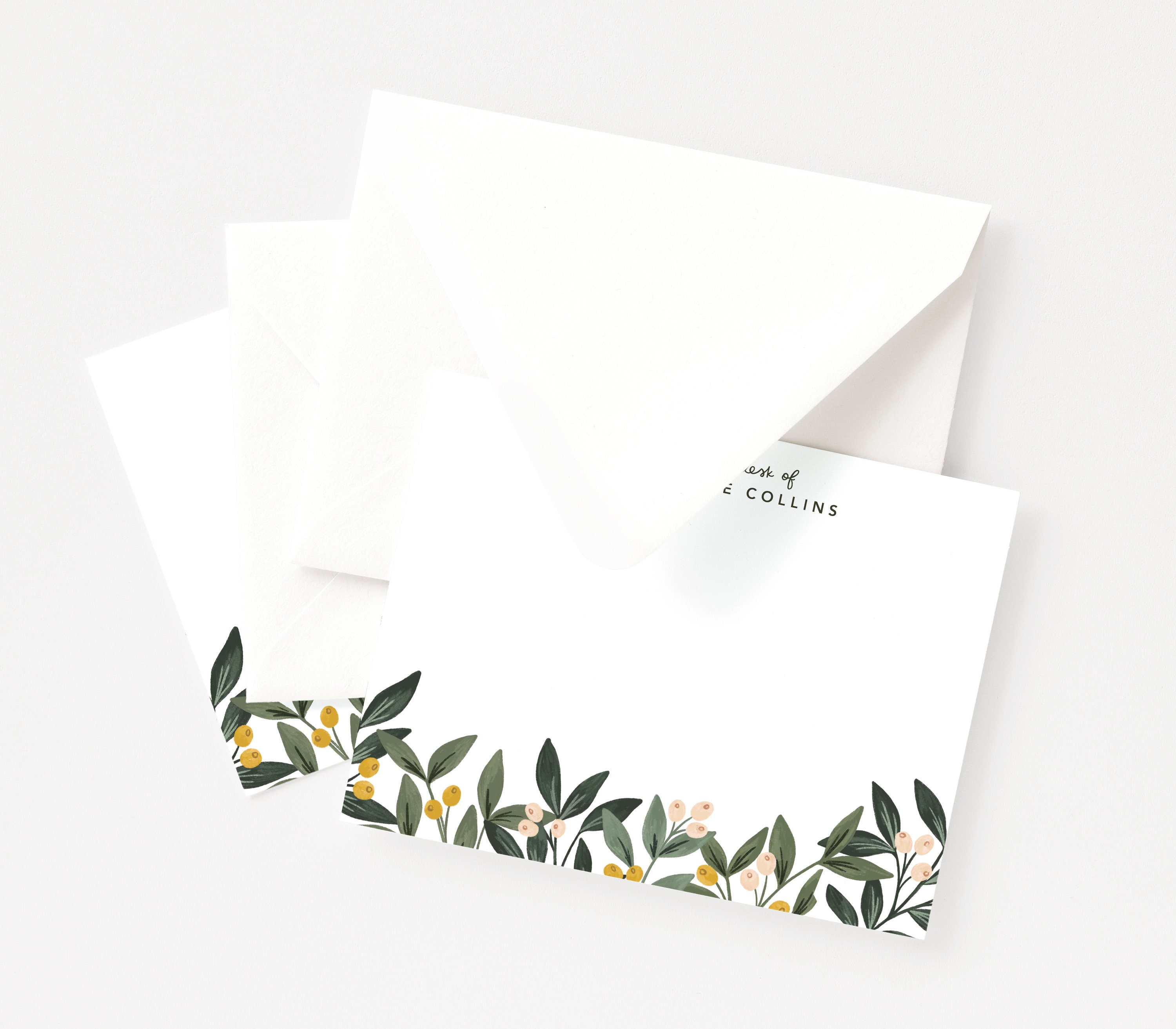 Personalized Flat Card Set of 12 Hand Lettered Personalized - Etsy