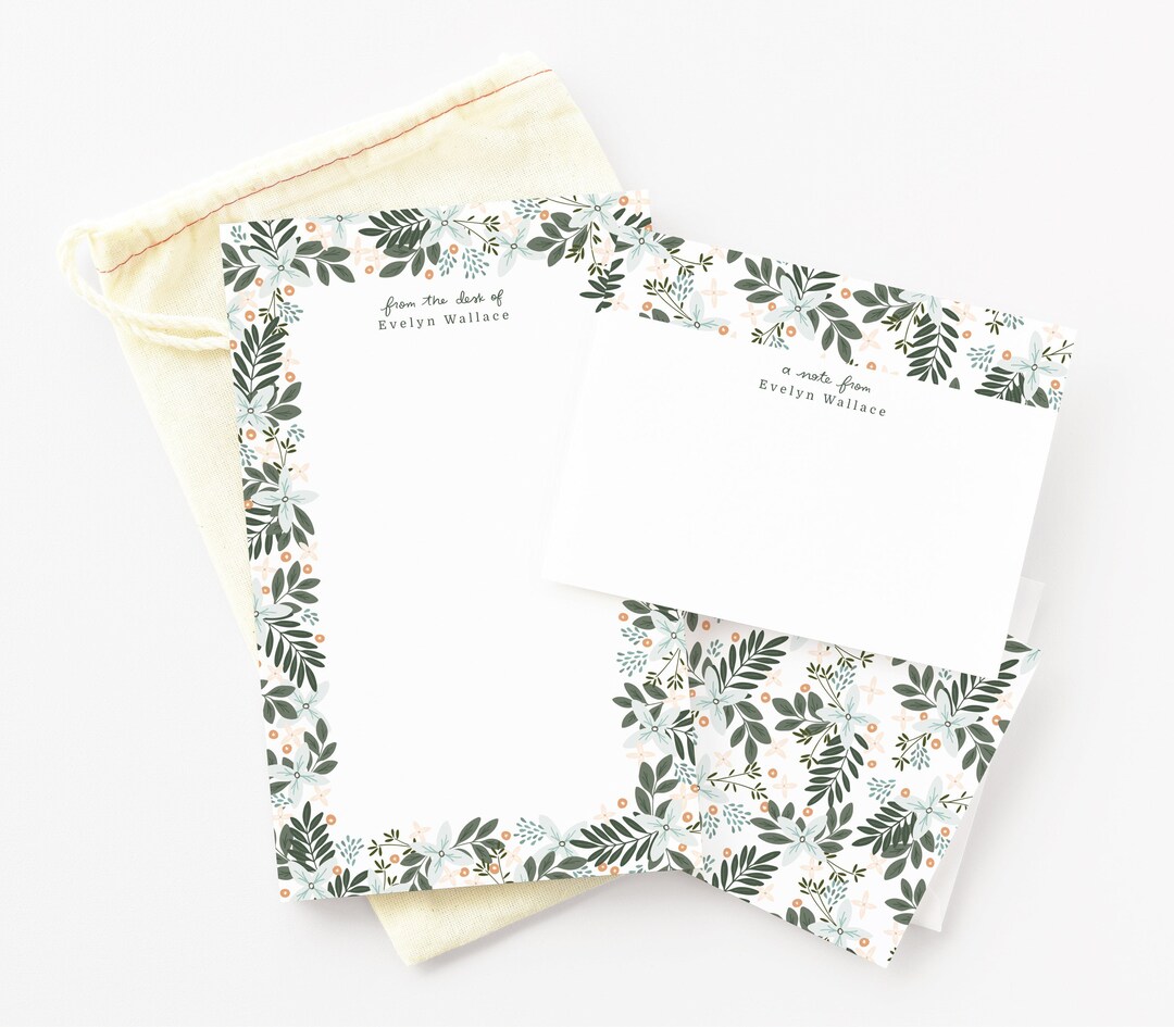 Morning Blooms Personalized Stationery Set | Floral Custom Stationery ...