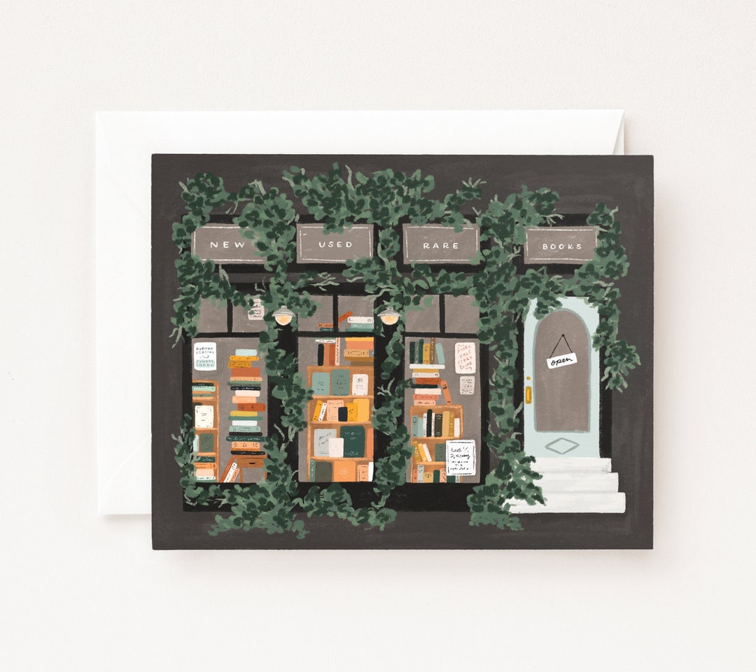 Bookshop Greeting Card - Etsy