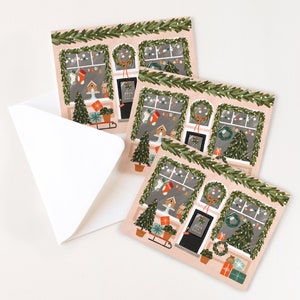 Christmas Market Card: Illustrated Holiday Shop Greeting Card Set - Etsy