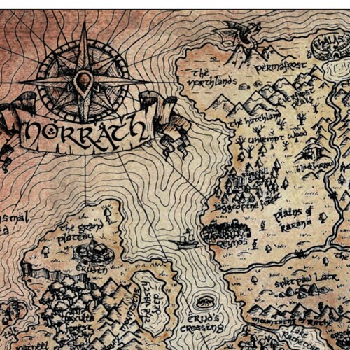 24 X 36 Vintage Everquest Norrath World Map Print | Etsy