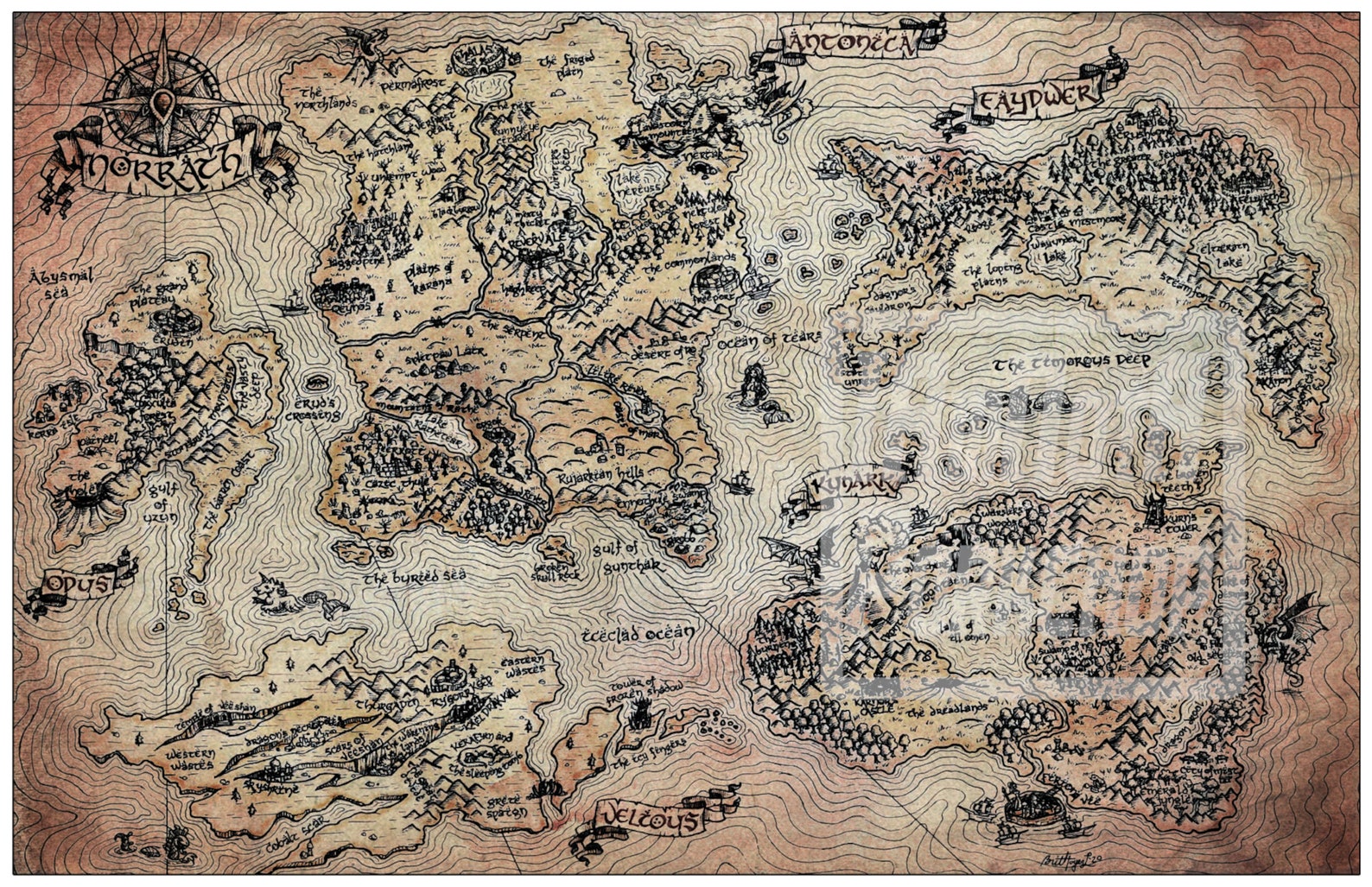 11 X 17 Vintage Everquest Norrath World Map Print - Etsy