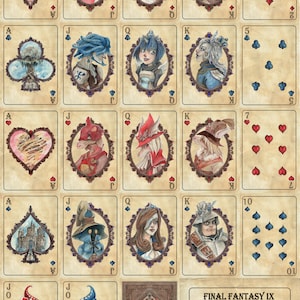 Final Fantasy IX Playing Cards - Vintage Inspired Watercolor Art - Etsy