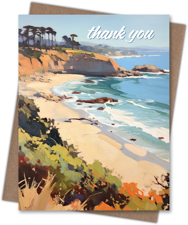 Cliff Beach Thank You Card - Etsy