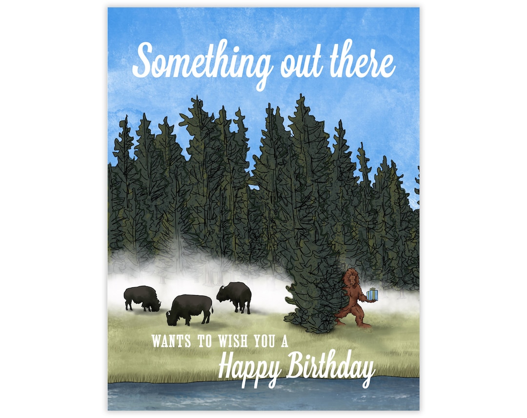 Sasquatch Birthday Card - Etsy