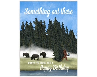 Bigfoot Birthday Card - Etsy