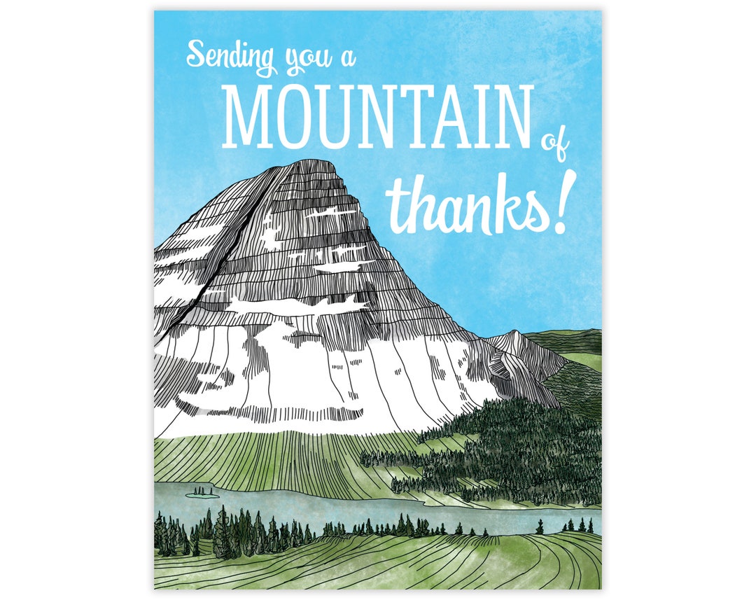 Mountain of Thanks Thank You Card - Etsy