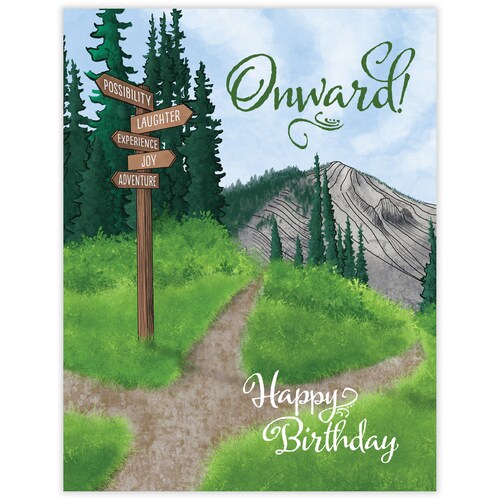 Mountain Birthday Greeting Card Birthday Card Adventure - Etsy