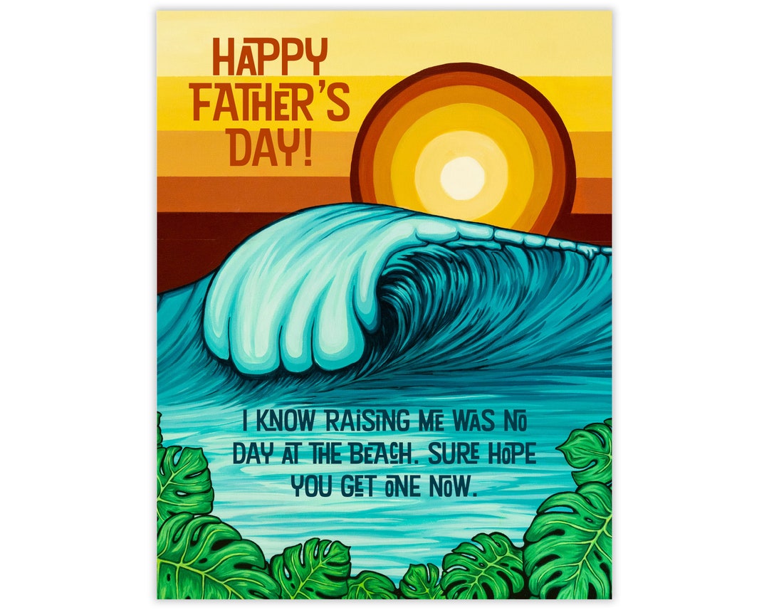 Day at the Beach Father's Day Card - Etsy