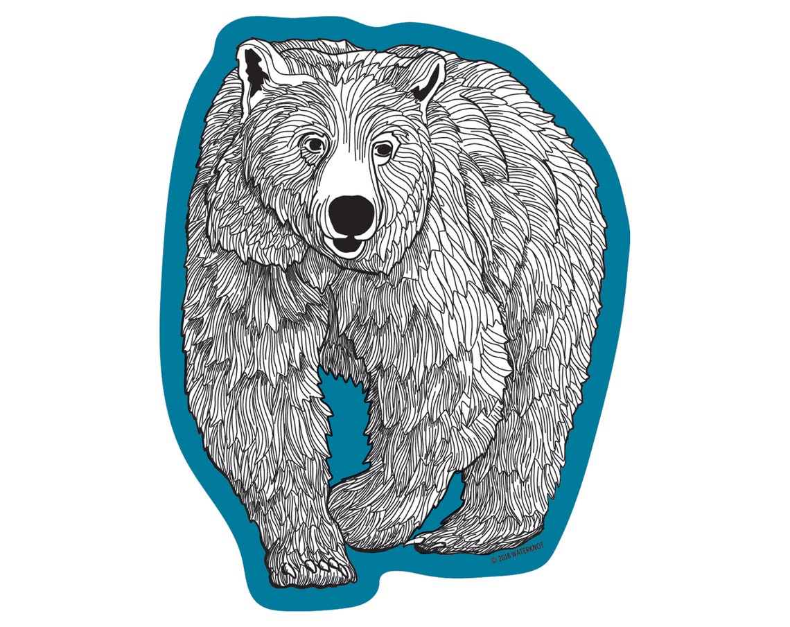 Grizzly Sticker - Etsy
