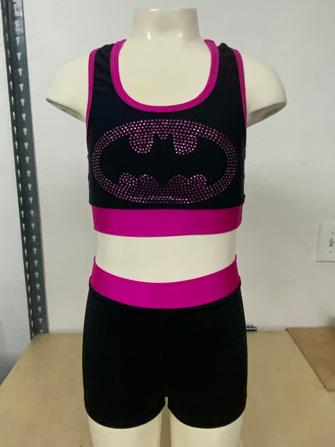 Pink Batgirl Gymnastics/cheer/dance Shorts Set - Etsy