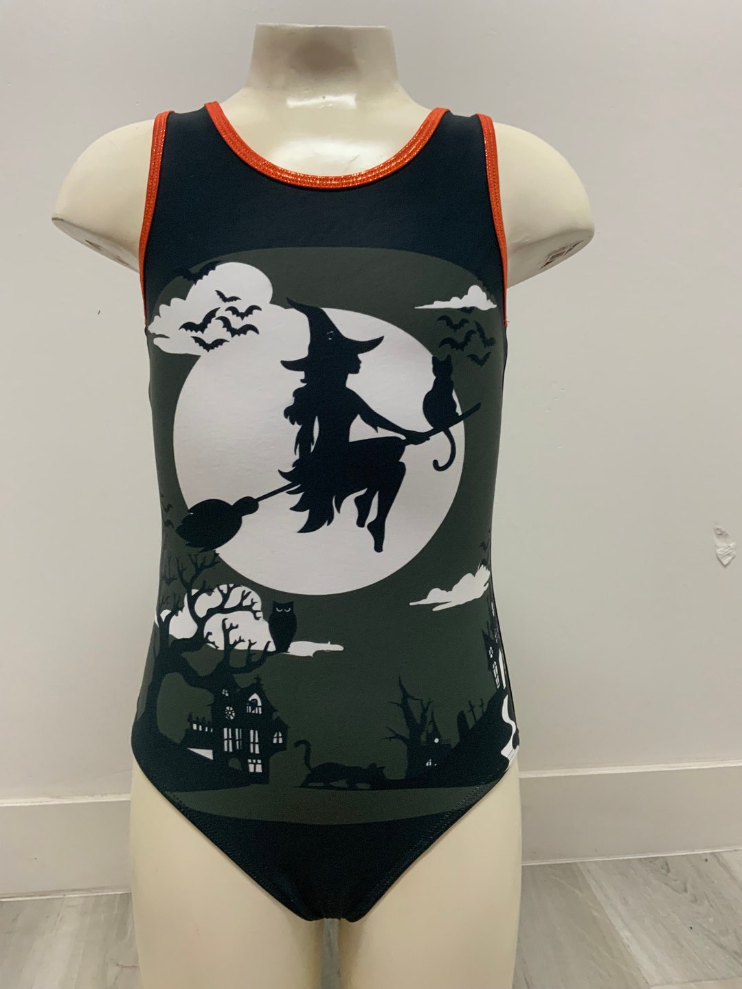 Black Witch Halloween Gymnastics Leotard for Girls - Etsy