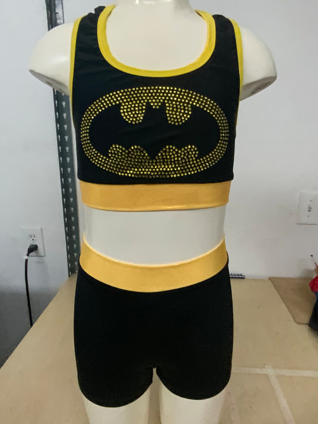 Batgirl 2 Piece Set Gymnastics/cheer/dance Shorts Set - Etsy