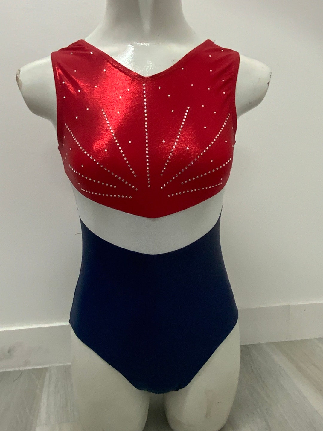 American Red White and Blue Gymnastics Leotard for Girls - Etsy