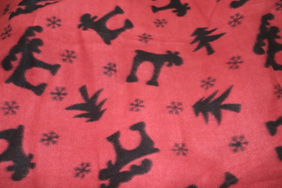 Moose and Pine Tree Fleece Fabric/forest Fleece - Etsy