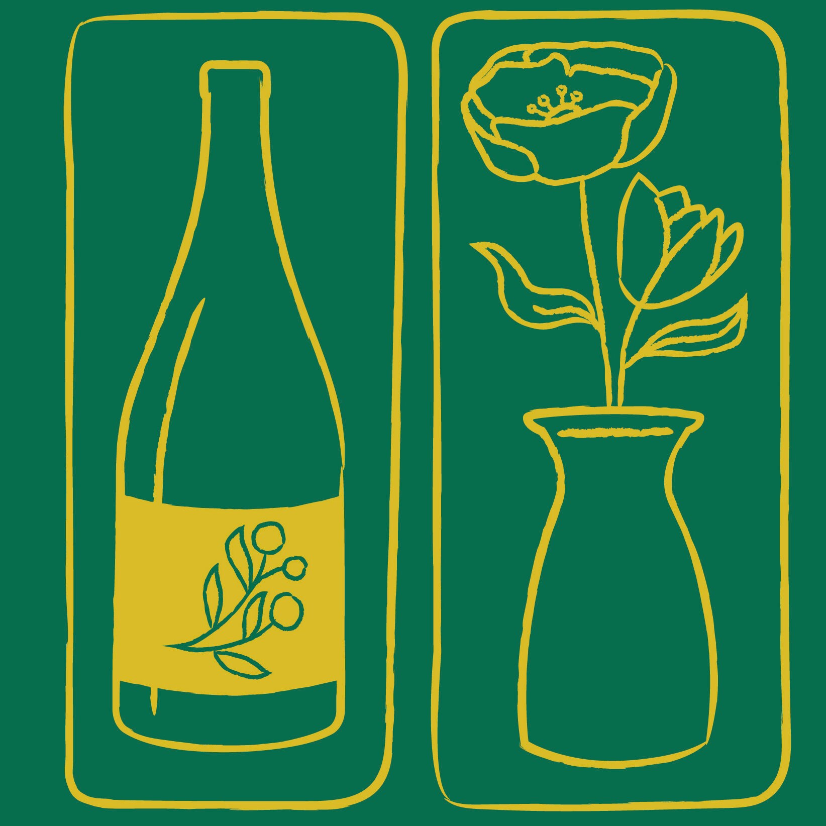 Green Picnic Print Summer Food Hand Drawn Illustration Kitchen Art ...