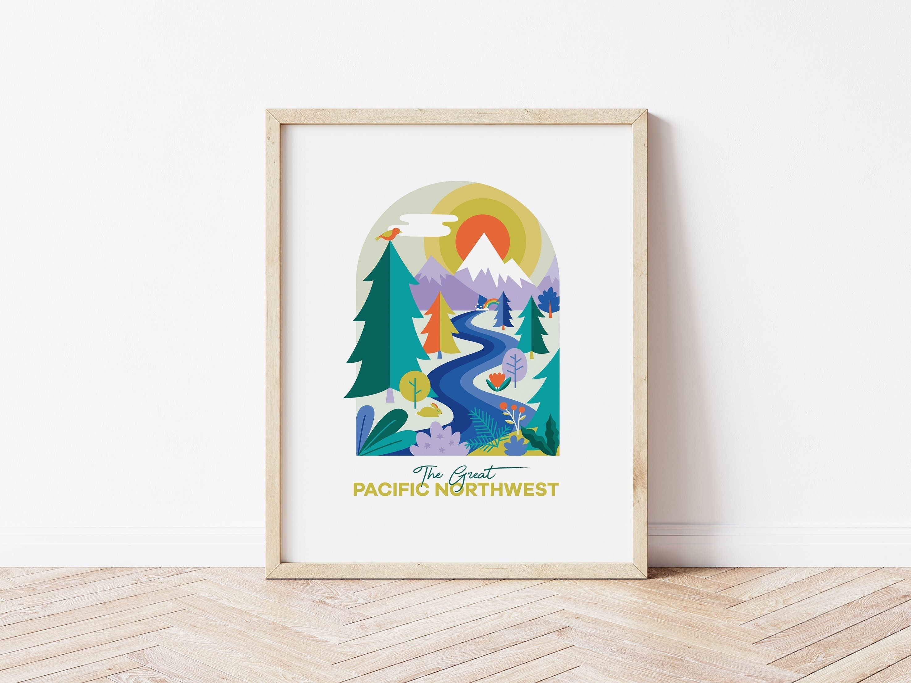 Colorful Pacific Northwest Scene Art Print Download | the Great PNW ...