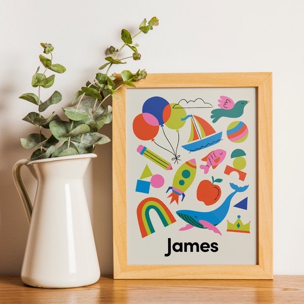 Illustrated Child's Name - Etsy