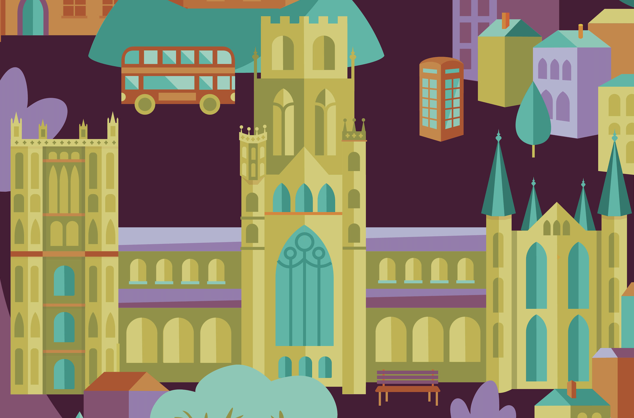 Durham England Printable | Purple Durham Cathedral Wall Art | UK City ...