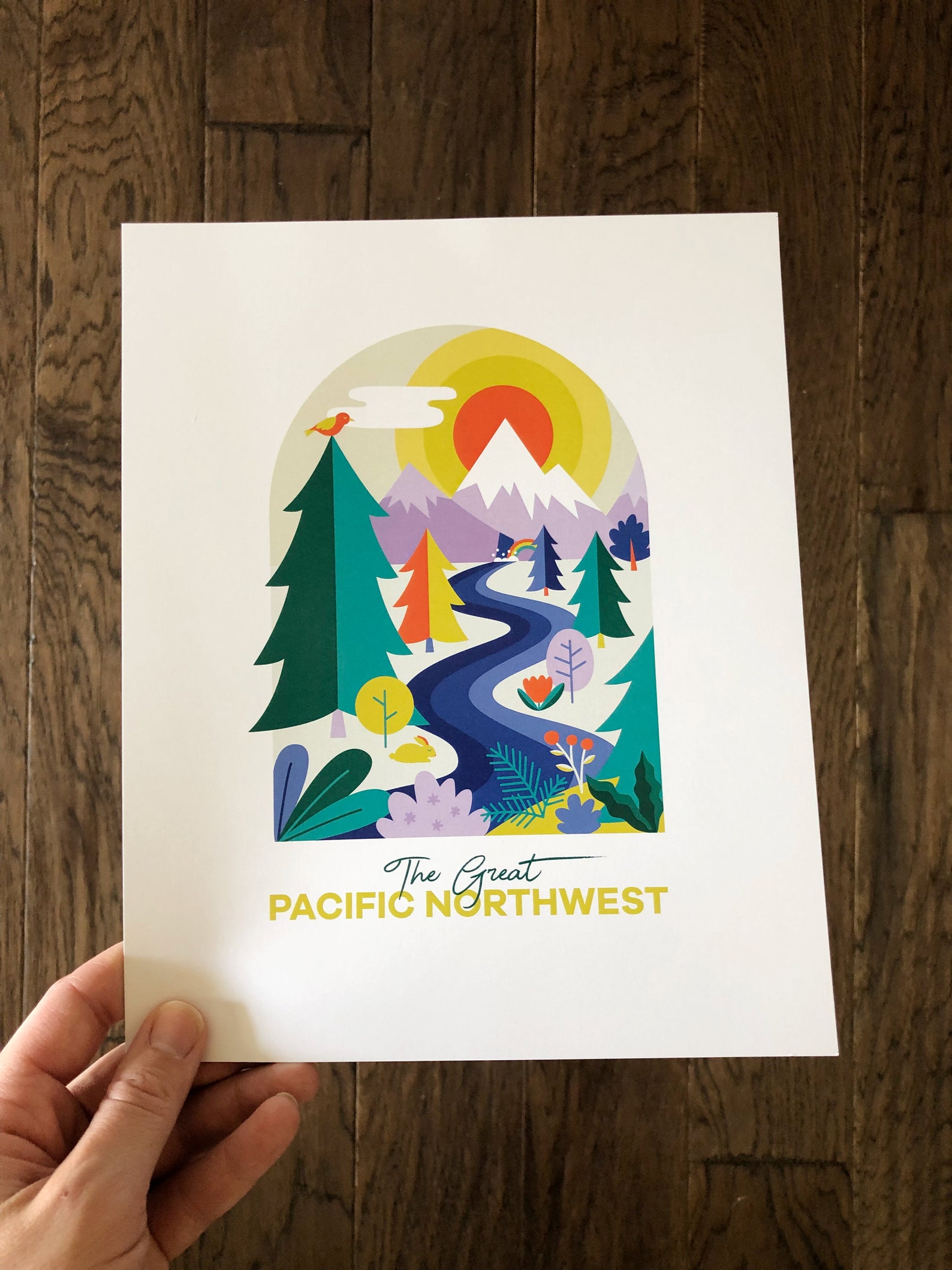 Colorful Pacific Northwest Scene Art Print Download the Great PNW ...