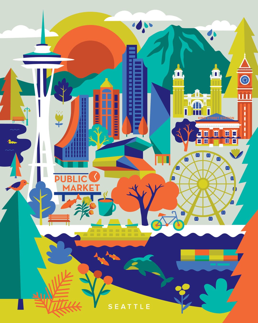 Custom City or State Print, Personalized City Illustration, Moving Gift ...