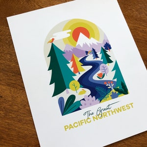 Colorful Pacific Northwest Scene 8x10 Art Print | the Great PNW ...