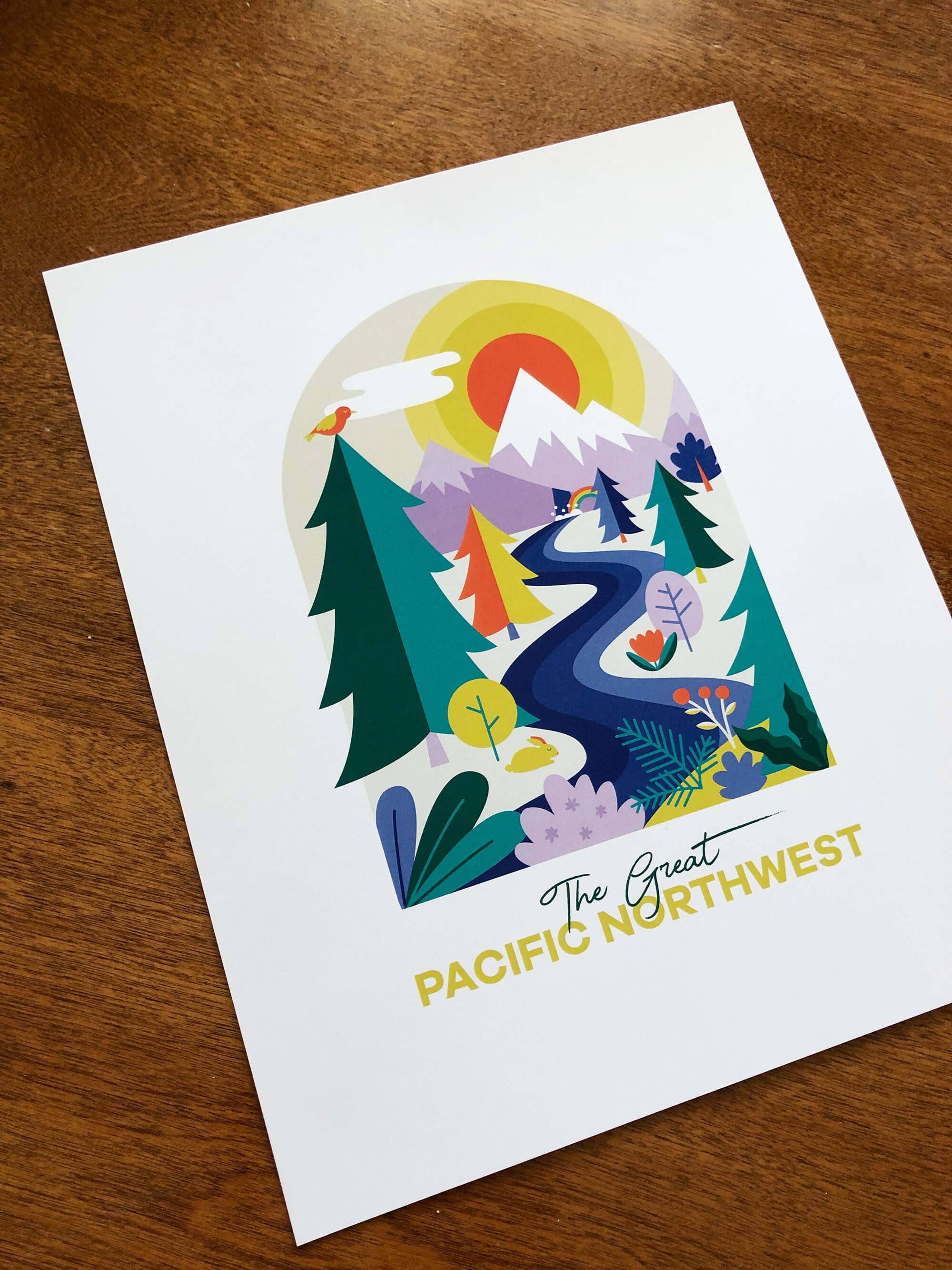 Colorful Pacific Northwest Scene Art Print Download | the Great PNW ...