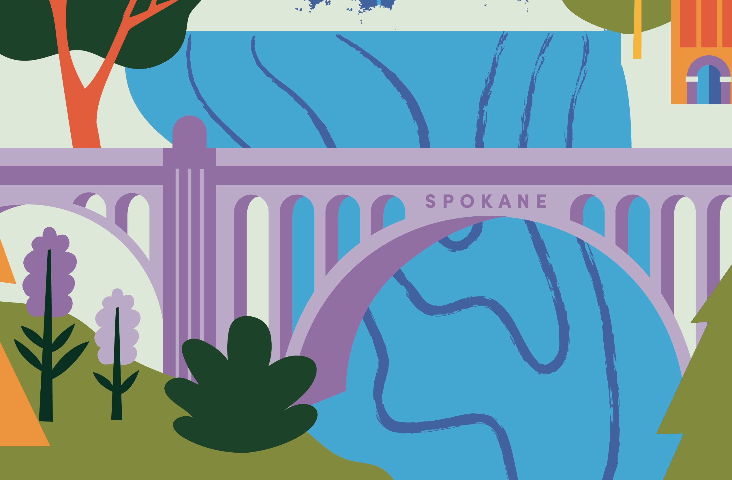 Spokane Washington Printable Spokane Art PNW City Skyline - Etsy