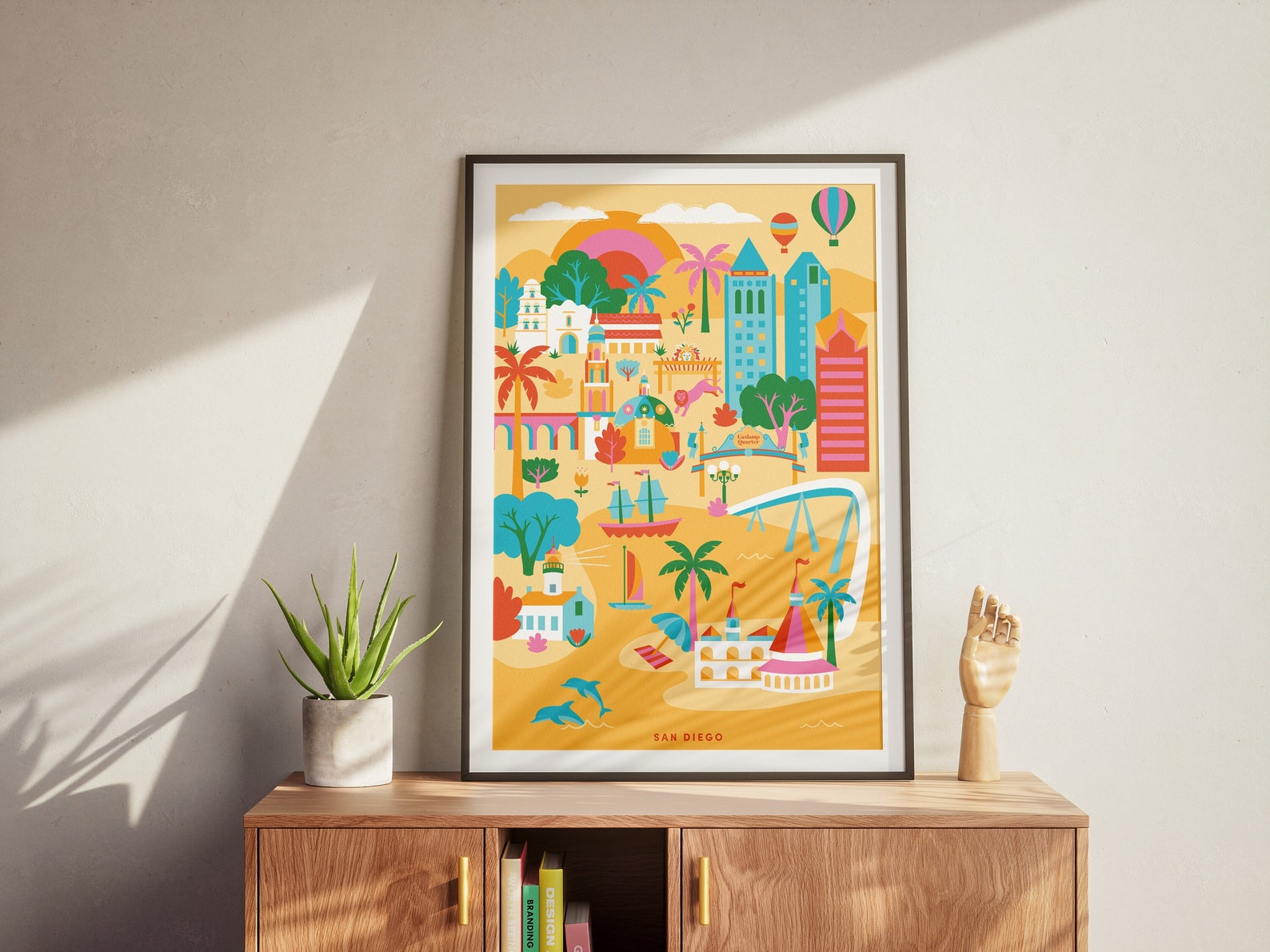 Colorful San Diego Print | Illustrated San Diego Map | Southern ...
