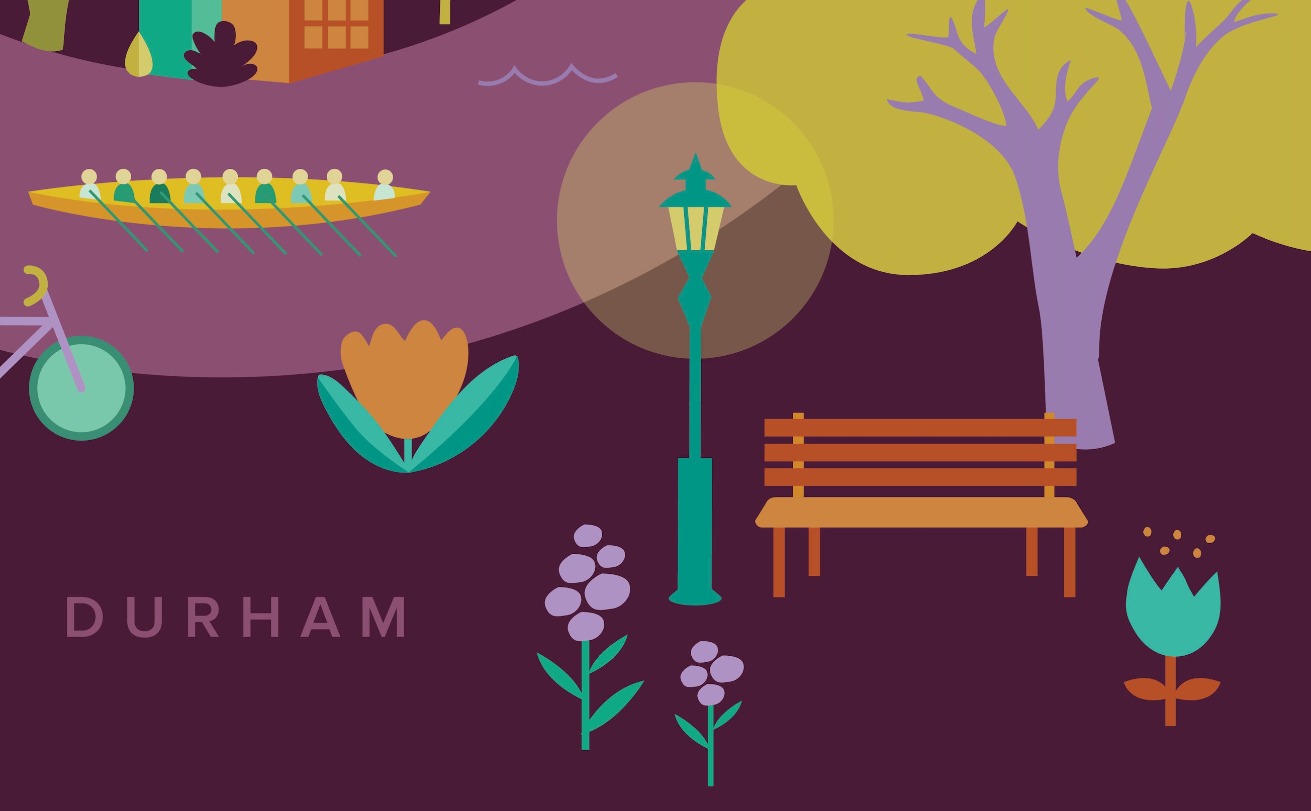 Durham England Printable | Purple Durham Cathedral Wall Art | UK City ...