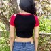 Short Sleeve Black and Red Baseball Crop Top, Cropped Baseball Tee ...