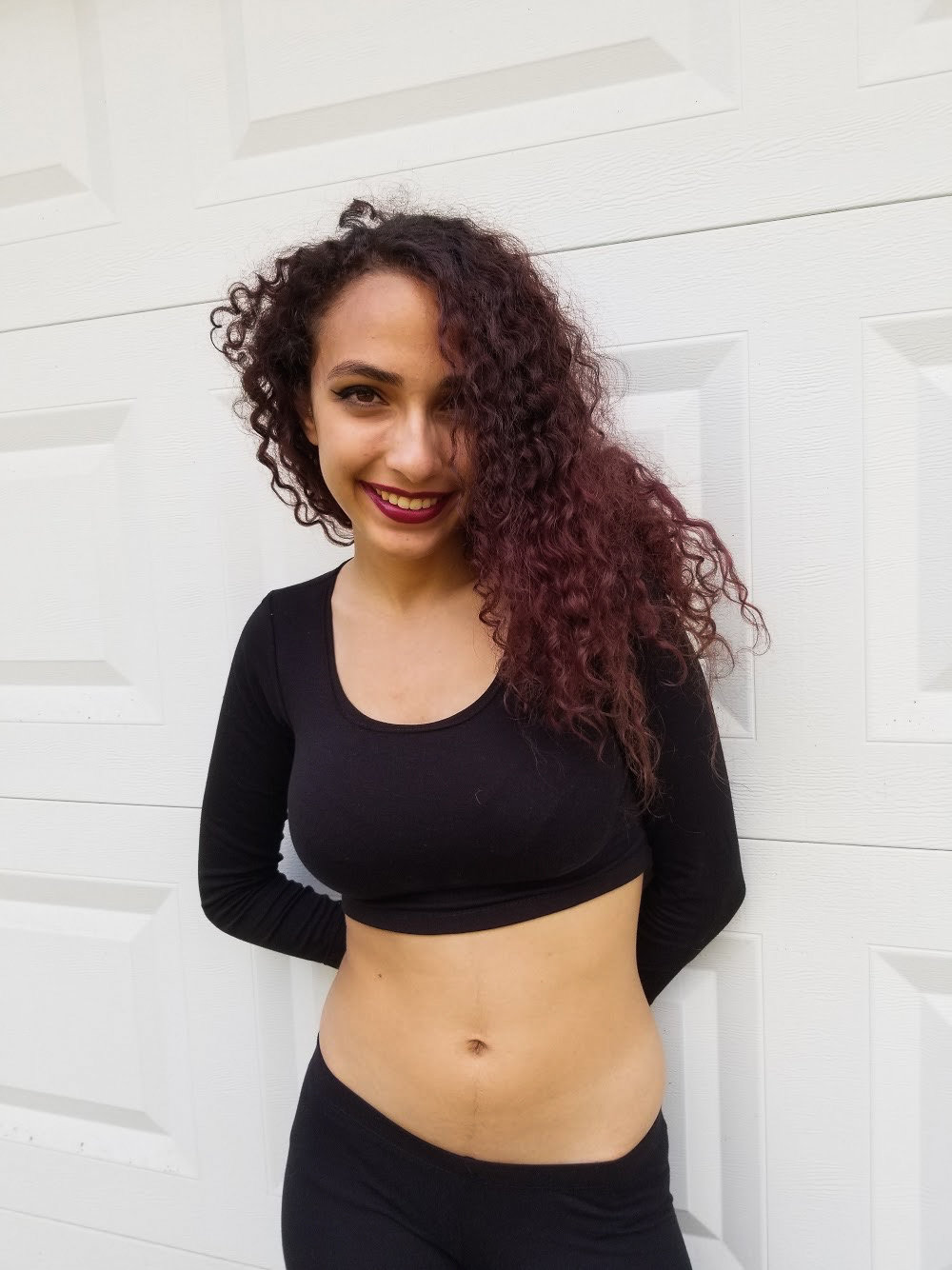 Black Long Sleeve Crop Top Shirt Form-fitting Basic Plain | Etsy