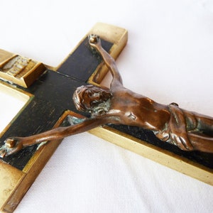Profession Crucifix, French, Handmade in Bronze Inlaid With Ebony Early ...
