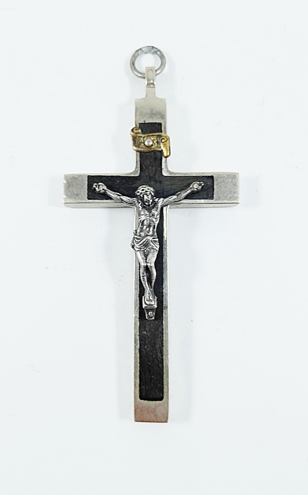 Antique Profession Crucifix – Handmade at Lourdes C.1880, Silvered ...