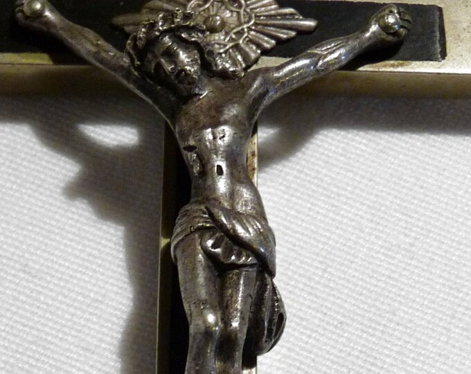 Antique Profession Crucifix Handmade With Halo on the Front and Sacre ...
