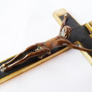Profession Crucifix, French, Handmade in Bronze Inlaid With Ebony Early ...
