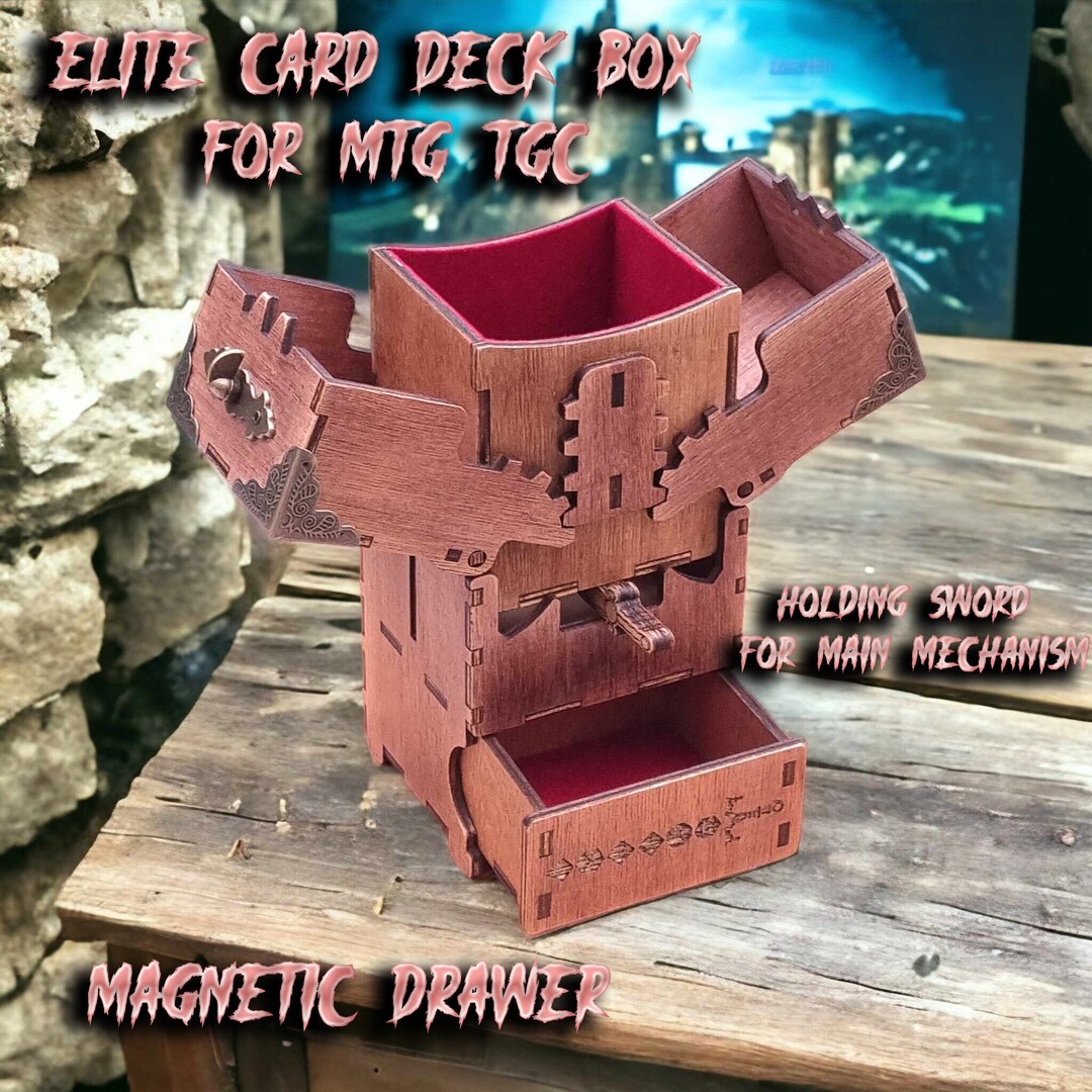 Magic the Gathering Deck Box Handmade With Geared Mechanism and Storage ...