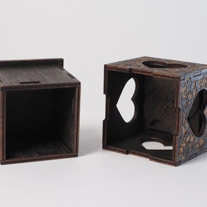 Handmade Wooden Twist Lock Storage Box Rustic Dice Box Small Trinket ...