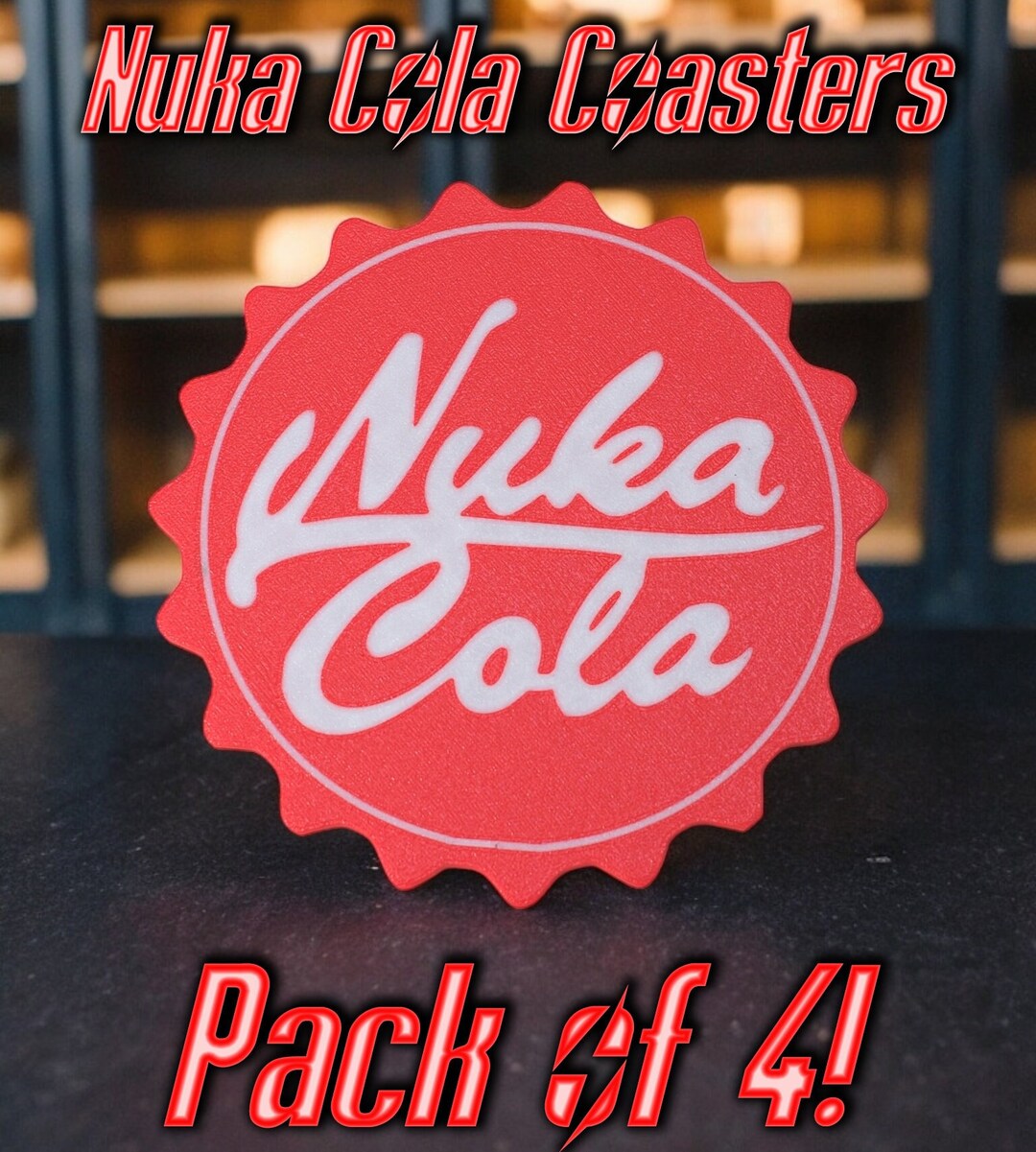 Nuka Cola Coasters, 4 Pack Fallout Inspired Drink Accessories ...