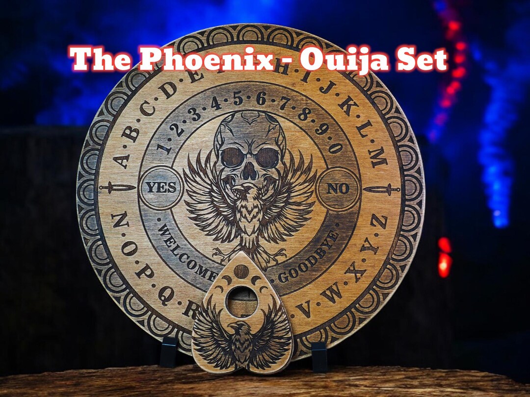 Handgefertigtes Ouija Brett & Planchette Set aus Holz, Spirit Board mit ...