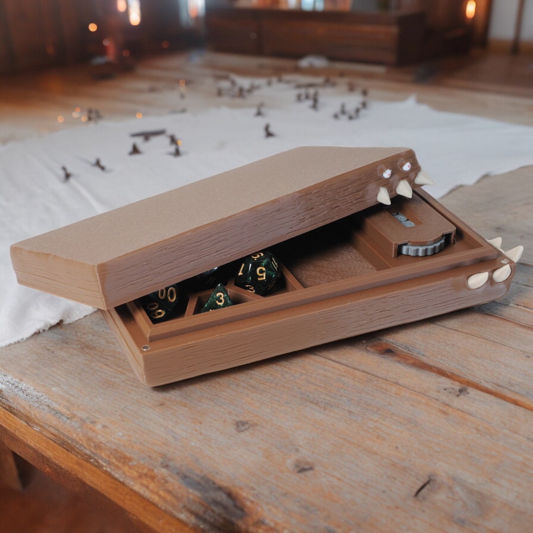 Mimic Dice Box With Life Counter, Mimic Creature Box Design, D&D, MTG ...
