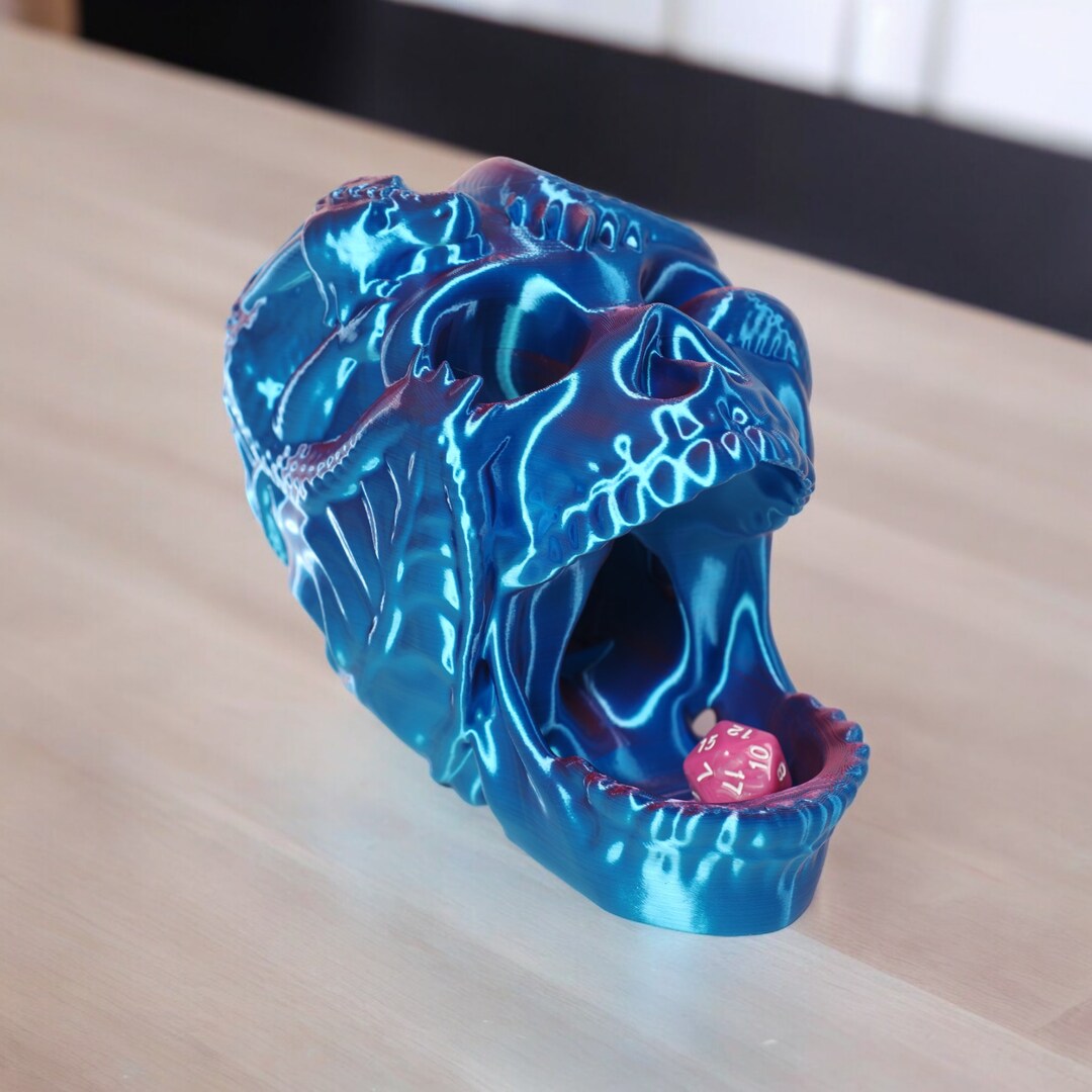 Skull and Wyvern Dice Roller D&D Game Night Accessory Necromancer D20 ...