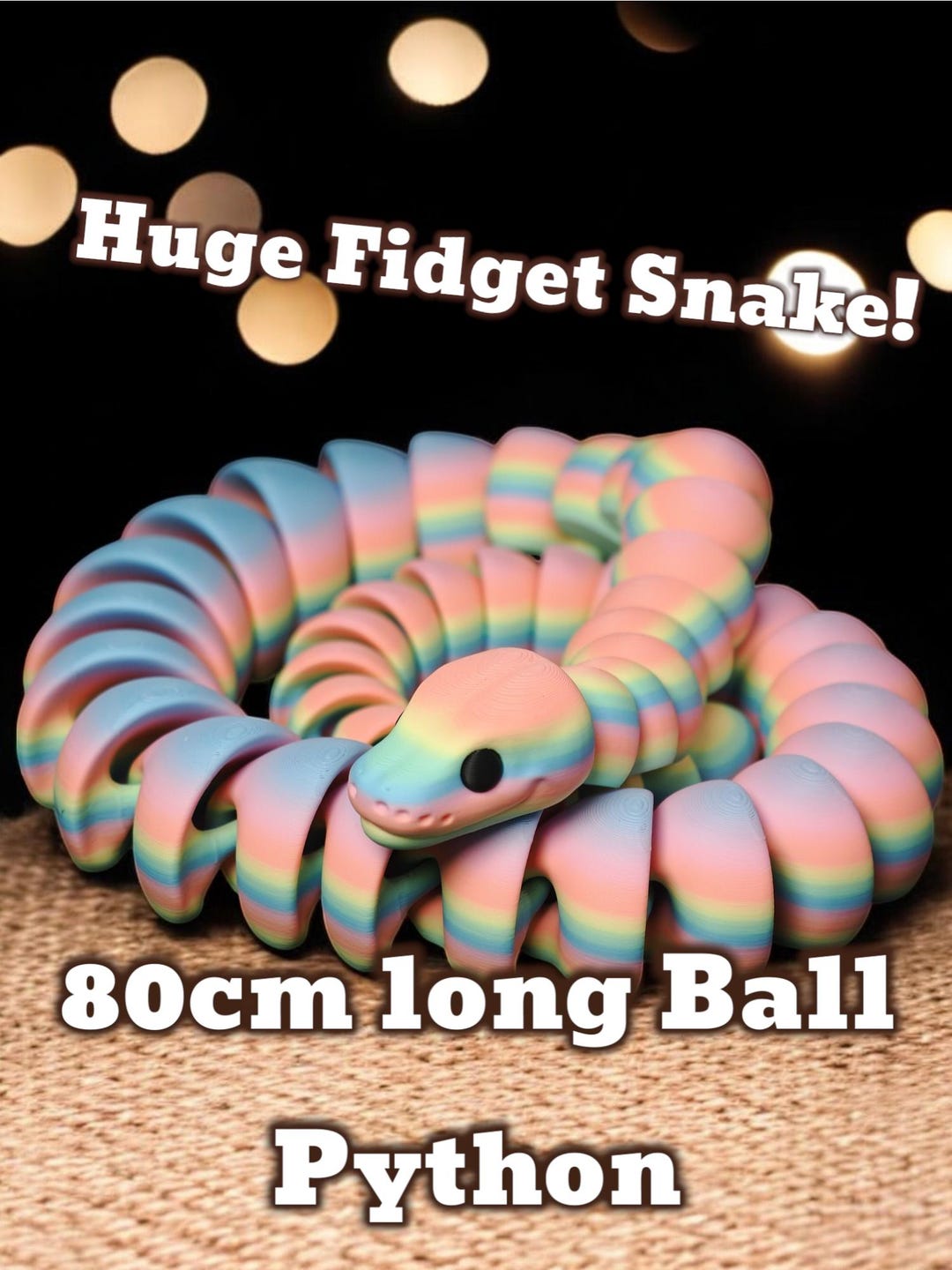 Flexi Fidget Ball Python - LONG 80cm - Articulated Sensory Snake - Etsy