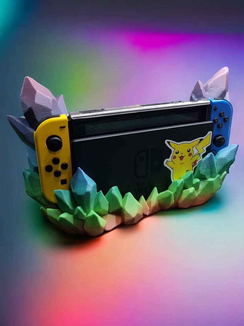 3D Printed Switch Console Holder Crystal Cluster or Ghost Gang Design ...