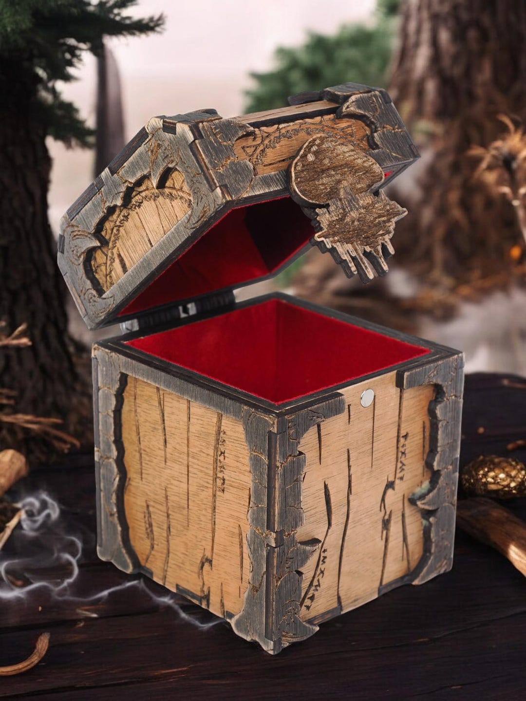 Magic the Gathering Deck Box, Bloomburrow Inspired, Commander, Forest ...