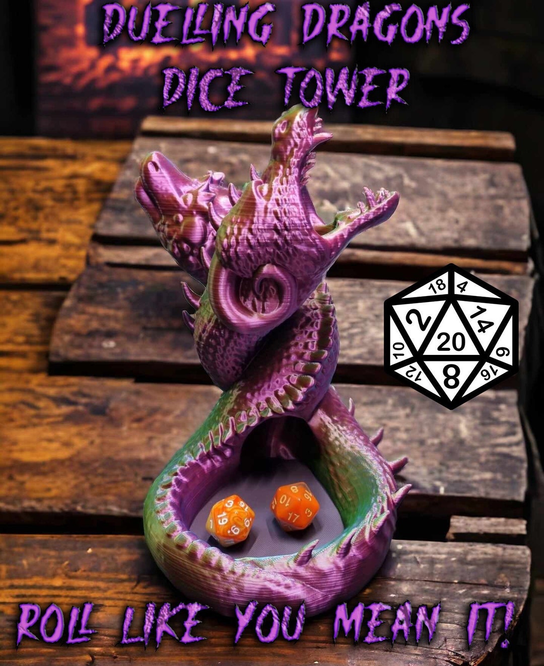Double Dragon Dice Roller, Dice Tower, Gaming Accessories, Dungeons and ...
