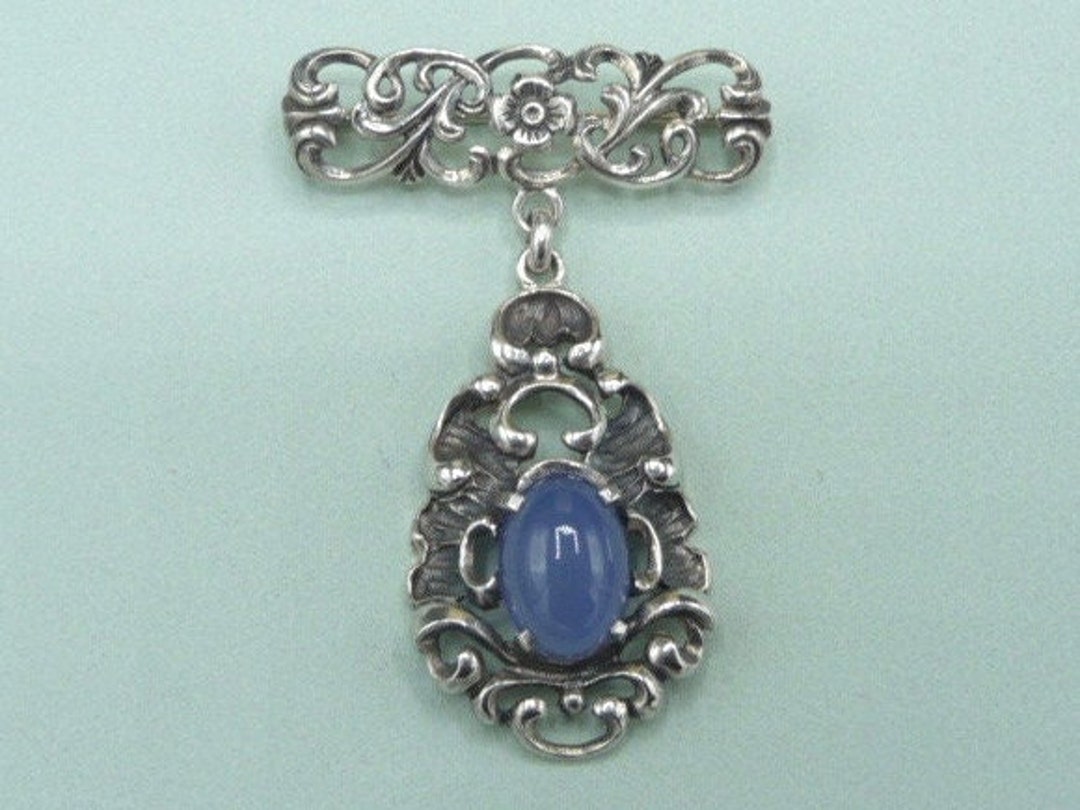 Sweden. Brooch in Silver and Blue Stone. Vintage. - Etsy