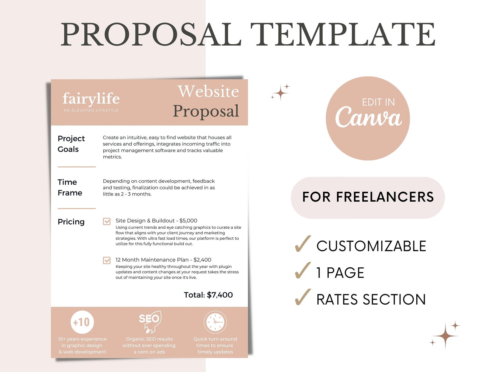 Project Proposal Template Canva Business Proposal Editable - Etsy