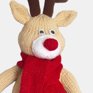 PDF Knitting Pattern Rudolph the Red Nose Reindeer Toy Christmas ...